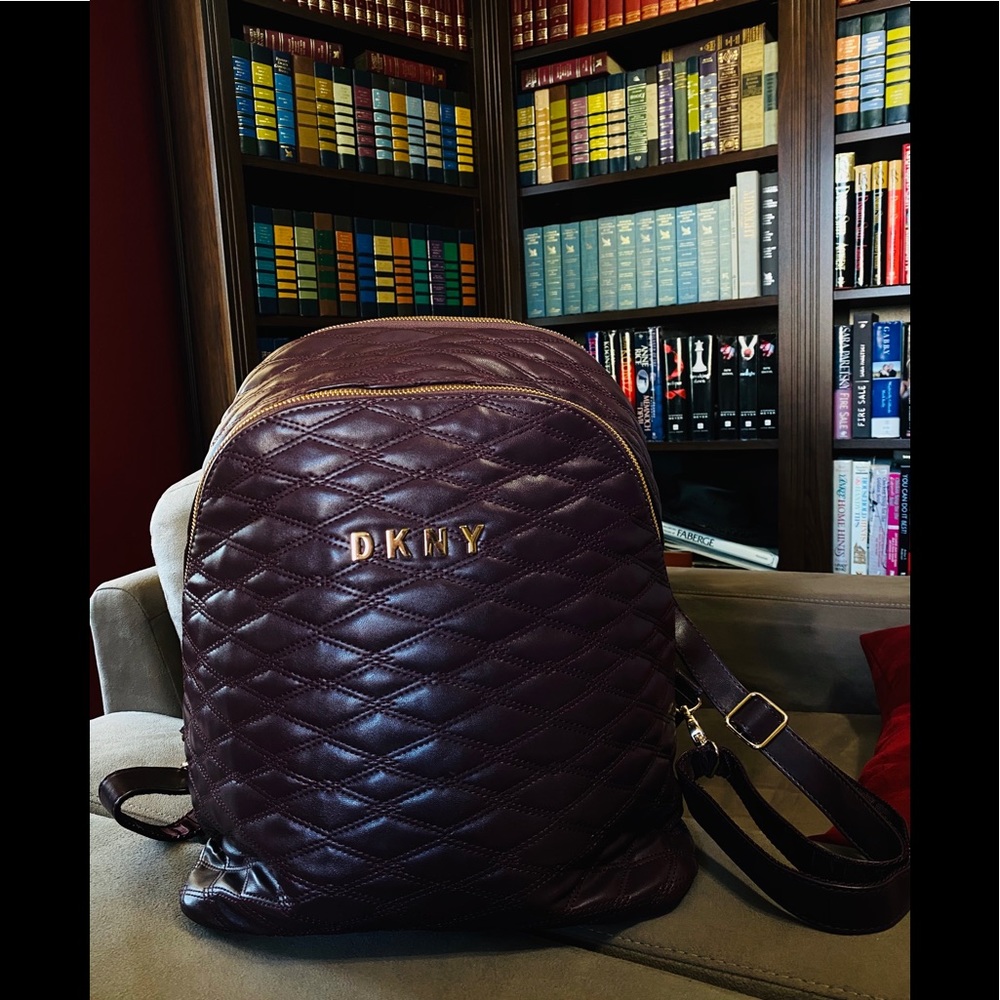 Dkny Burgundy Quilted Backpack - Gem